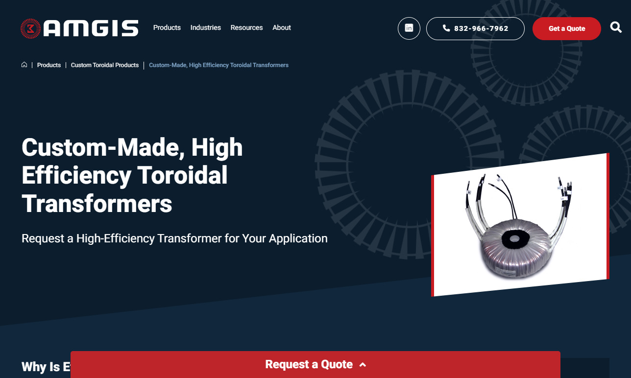 Amgis Toroidal Power Products | Electric Transformer